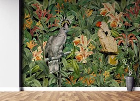 Gario Fototapeta Velké papoušky v zelených tropech - Andrea Haase Materiál: Vliesová, Rozměry: 200 x 140 cm