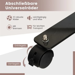 Costway Šestidílný skládací paraván na kolečkách 172 cm, hnědý