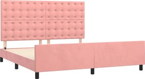 Rám postele s čelem růžový 180x200 cm samet 3126018
