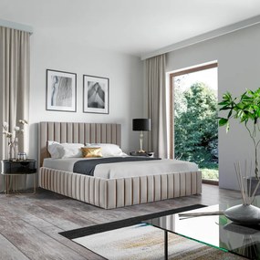 Eka Čalouněná postel INTIMA 120x200 cm Barva látky Trinity: Černá (Trinity 2316), Úložný prostor: Bez úložného prostoru