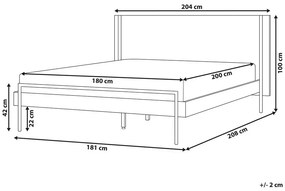 Postel 180 x 200 cm tmavé dřevo LIBERMONT Beliani