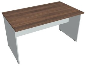 Stůl jednací rovný 140 cm - Hobis Gate GJ 1400 Dekor stolové desky: ořech, Dekor lamino podnože: šedá