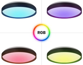 Stropní LED svítidlo Ringo, 1x LED 36w, 3000-6000k, b, RGB, s ovladačem