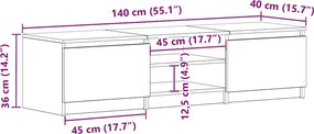 vidaXL TV stolek 140 x 40 x 35,5 cm kompozitní dřevo [800648] Barva: dub sonoma