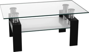 Costway Konferenční stolek ze skla, se spodní policí – 99,5 × 59,5 × 44,5 cm
