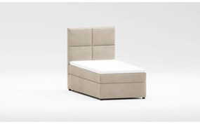Béžová čalouněná jednolůžková postel s úložným prostorem s roštem 80x200 cm Lena – Ropez
