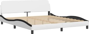 Rám postele bez matrace Hvar bílý a černý 180 x 200 cm umělá kůže 3208022