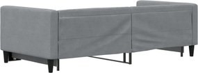 Válenda s přistýlkou světle šedá 90 x 190 cm textil 3196588