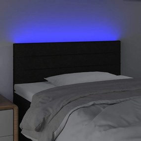 Čelo postele s LED černé 90x5x78/88 cm textil 3121736