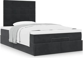 Osmanský rám postele s matracemi černý 120x200cm samet 3313465