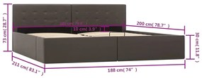 vidaXL Marketos Rám postele s úložným prostorem šedý umělá kůže 180 x 200 cm