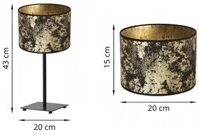 Stolní lampa WERONA 2, 1x černé/zlaté textilní stínítko, (výběr ze 4 barev konstrukce), G