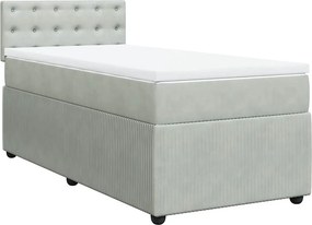 Box spring postel s matrací světle šedá 80 x 200 cm samet 3289902