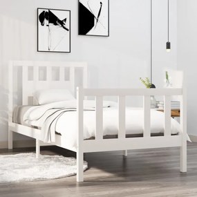 Rám postele bílý masivní dřevo 90 x 190 cm Single,  3104094 HangarStore.cz