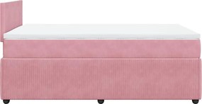 Box spring postel s matrací růžová 120x190 cm samet 3289985