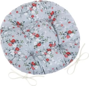 Bellatex Sedák DITA kulatý prošívaný průměr 40 cm Kvítí Šedá