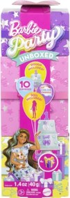 Mattel Barbie JFG72 Party Unboxed Reveal sada 10 překvapení s panenkou