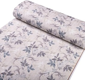 Biante Dekorační oválný ubrus PML-053 Pnoucí lístky na béžovém 100x140 cm