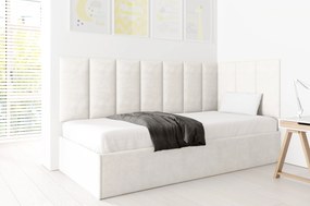 Eka Čalouněná postel Lucy s čalouněnými panely ZDARMA - 90x200 cm Barva látky Trinity: Černá (Trinity 2316)