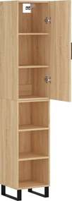 vidaXL Skříň highboard 34,5 x 34 x 180 cm kompozitní dřevo [3199004] Barva: kouřový dub