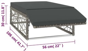 vidaXL Marketos 2dílná zahradní sedací souprava s poduškami polyratan šedá