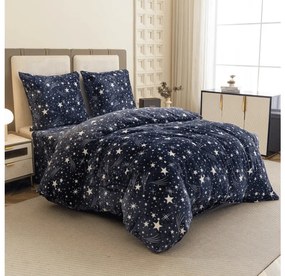 Mikroplyšové povlečení STARLIGHT tmavě modré Rozměr povlečení: 2 ks 70 x 90 cm | 200 x 220 cm