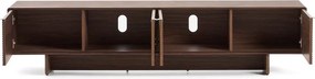 Tmavě hnědý TV stolek v dekoru ořechu 200x46x40 cm Norlen – Kave Home