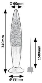 Rabalux 76008 - LED Lávová lampa GLITTER RAINBOW 2 LED/25W/230V