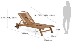 Masivní zahradní lehátko Kave Home Beila