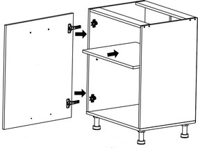 Casarredo - Komfort nábytek Kuchyňská linka DAKOTA 280 cm, bílá/dub kraft zlatý