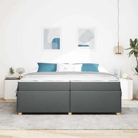 Rám postele s matrací Tmavě šedá 200 x 200 cm textil 3399378