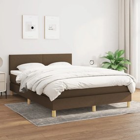 Box spring postel s matrací tmavě hnědá 140x200 cm textil 3140460