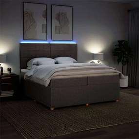 Box spring postel s matrací taupe 200x200 cm textil 3294467
