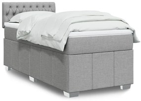Box spring postel s matrací světle šedá 90x200 cm textil 3286958