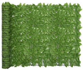 315503 vidaXL Balkónová zástěna se zelenými listy 300 x 150 cm
