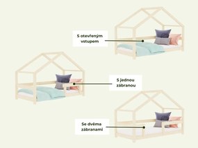 Benlemi Domečková postel LUCKY 120x200 cm se šuplíkem BUDDY + matrace METROPOLIS Zvolte zábranu: S otevřeným vstupem
