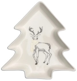 Altom Porcelánový servírovací talířek Stromeček Nordic Forest Deer 17,5 cm