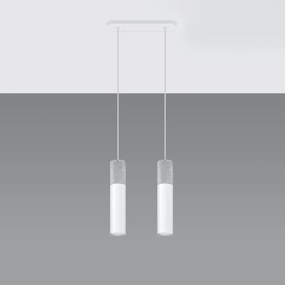 Závěsné svítidlo Borgio, 2x betonové/bílé kovové stínítko
