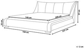 Šedá čalouněná postel 140 x 200 cm NANTES Beliani