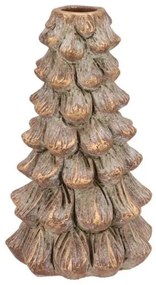 Mosazný antik cementový svícen ve tvaru stromku Tree - Ø 11*19 cm
