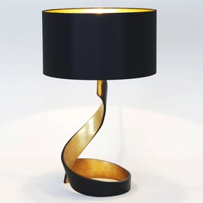 Stolní lampa Vortice, černo-zlatá