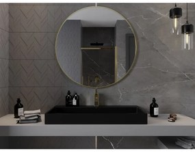 Mexen Loft, kulaté koupelnové zrcadlo 100 cm, barva rámu zlatá lesklá, 9850-100-100-000-50