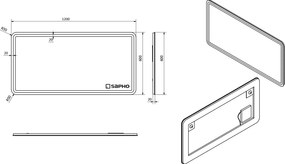 Sapho Sapho, NYX LED podsvícené zrcadlo 1200x600mm, NY120