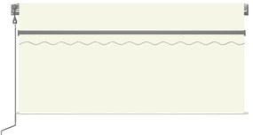 vidaXL Marketos Automatická zatahovací markýza s roletou 3,5 x 2,5 m krémová
