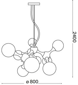 Ideal Lux - Lustr na lanku NODI 9xE14/28W/230V mosaz