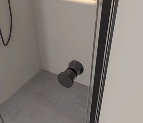 Erga Berlin, sprchový kout se skládacími dveřmi 110(dveře) x 110(stěna) x 195 cm, 6mm čiré sklo, černý profil, ERG-V02-BERLIN-D110G110-CL-BK