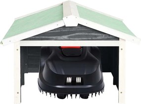 Garáž na robotickou sekačku 72 x 87 x 50 cm šedá a bílá jedle 170879