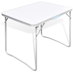 Skládací kempingový stůl s kovovým rámem 80 x 60 cm - Default Title