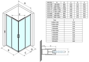 Gelco SIGMA SIMPLY sprchové dveře posuvné pro rohový vstup 1000 mm, čiré sklo GS2110