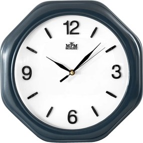 MPM Moderní plastové nástěnné hodiny MPM Favo – tmavě modré E01.2433.32